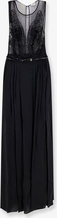 Elisabetta Franchi Red Carpet long dress with belt - ELISABETTA FRANCHI - gender_Woman