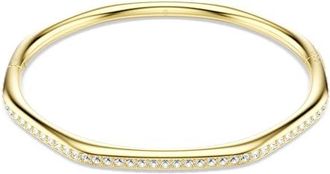 Swarovski Bracelet-jonc Dextera, Forme octogonale, Taille ronde, Blanc, Placage de ton or