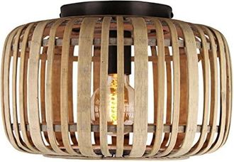 Brilliant Plafonnier Woodrow 32cm marron clair, métal/bambou, 1x A60, 60W