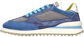 J.P. David Homme, Chaussures, Bleu, Taille: 42 EU Baskets en cuir et tissu