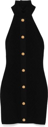 Balmain Minikleid mit Neckholder - Schwarz