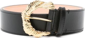 Chlo&eacute; ceinture Flowers en cuir - Noir
