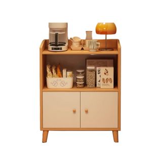 Generic Kleines Sideboard, umweltfreundliche Arbeitsplatte aus Holzwerkstoff, Aufbewahrungsschrank mit eingelassenen Rillen und unterschiedlichen H&ouml;hen, geeig