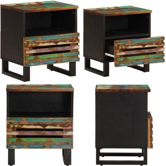 vidaXL Nachttisch 40x34x46 cm Altholz Massiv - Holz Nachttisch - Altholz Tisch - Vintage Nachttisch - Wohnzimmer M&ouml;bel - Schlafzimmerschreibtisch - Home &