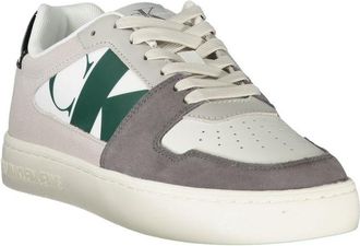 Calvin Klein Mixed-Material Colorblock Sneakers - White