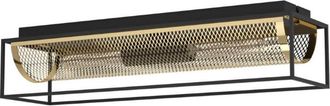 Eglo Plafond nohales acier noir, laiton e27 2x40w l: 64 cm b: 17cm h: 14,5 cm