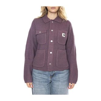 Carhartt Work in Progress W Michigan Sweater Cardigan - - Knitwear - Damen - Lila - S