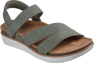 Skechers Lifted Comfort Polyurethan Damen Olivensandalen