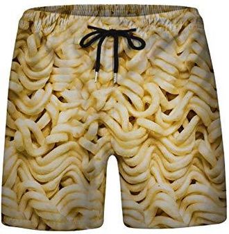 Generic Short de bain pour homme - Short de plage pour homme - Imprim&eacute; r&eacute;aliste - Short de plage - Short de bain - Pantalon l&eacute;ger pour les vacances, beige, S