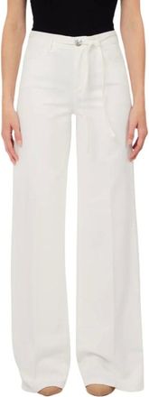 Liu Jo Femme, Pantalons, Blanc, Taille: W27 Pantalon &Eacute;vas&eacute; avec Ceinture