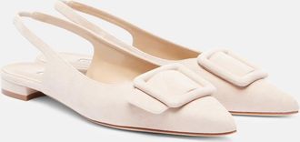 Manolo Blahnik Ballerines slingback Maylura en daim
