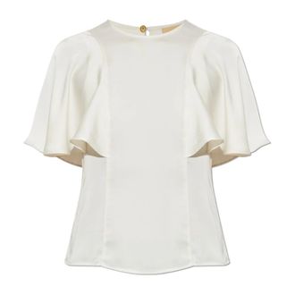 Michael Kors Satin Cape Sleeve Blouse - - Blouses & Shirts - Damen - Beige - S