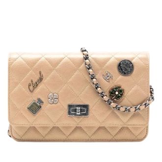 Chanel Sac bandouli&egrave;re matelass&eacute; vintage doccasion - Femme - Pre-owned - Beige - Taille: ONE Size