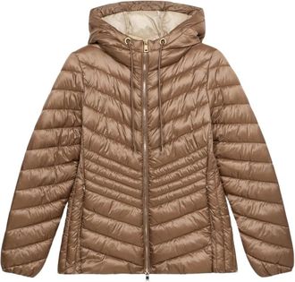 Oltre Femme, Vestes, Beige, Taille: 46 FR Lightweight Hooded Down Jacket