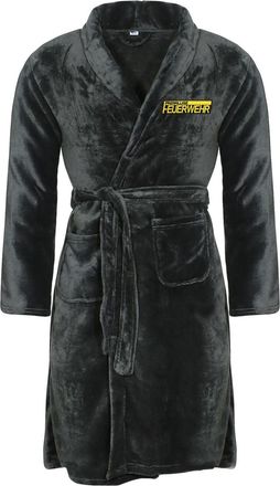 Spass Kostet Herren Bademantel Freiwillige Feuerwehr M&auml;nner Jungen Gr&ouml;&szlig;e S - 3XL dunkelgrau