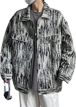 Generic Jeans Jacket for Men Ripped Denim Hoodie Jacket Casual Slim Fit Jeans Coat Washed Clothes Black Medium