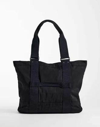 Weekday gro&szlig;e Nylon-Shopper in Schwarz
