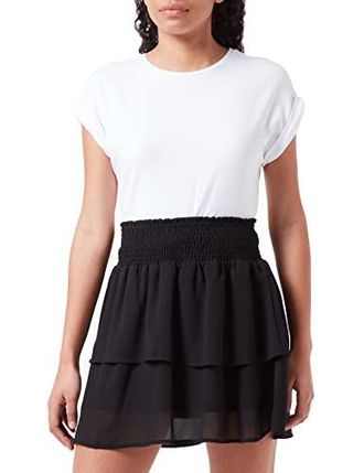 Only ONLANN Star Layered Smock Skirt Noos PTM Jupe, Black, M Femme