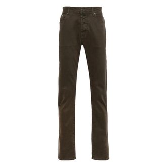 Jacob Cohen Homme, Pantalons, Brun, Taille: W32 Pantalon Fait Main en Coton/Lyocell