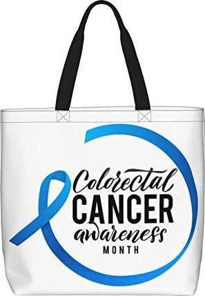 Generic Sac Fourre-Tout Mois De Sensibilisation Au Cancer Colorectal Sac &Agrave; Provisions Pliable De Grande Capacit&eacute; Sacs En Toile &Eacute;paule, Pour &Eacute;cole, Femmes, Voy