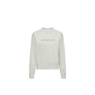 Moncler Moncler Sweat En Coton &Agrave; Logo Brod&eacute;, Femme, Vert, Taille: Xl
