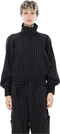 Yohji Yamamoto Femme, Vestes, Noir, Taille: 40 FR Sport Uniform Pinstripe Blouson