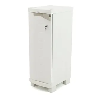 PEGANE Meuble de rangement 1 porte int&eacute;rieur/ext&eacute;rieur coloris beige - Longueur 35 x Profondeur 45 x Hauteur 100 cm Pegane