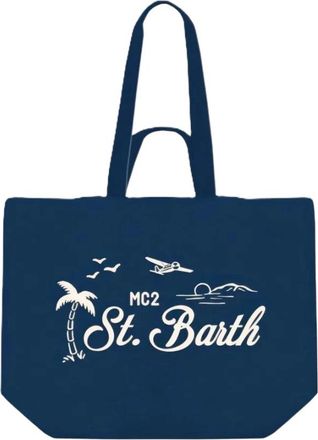 MC2 Saint Barth Femme, Sacs, Bleu, Taille: ONE Size Essential Cotton Beach Bag