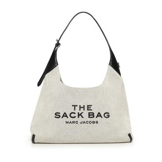 Marc Jacobs Femme, Sacs, Beige, Taille: ONE Size Sac &agrave; bandouli&egrave;re en toile avec garniture en cuir et ceinture