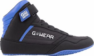 Gorilla Wear Gwear Classic High Tops - Bodybuilding und Fitness Schuhe mit Logo leicht bequem perfekt für Gym Sport Krafttraining (schwarz / blau, EU Schuhgrößensy