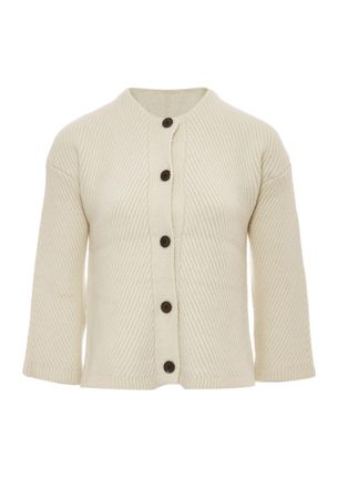 Risa Strickjacke Damen Wollwei&szlig;