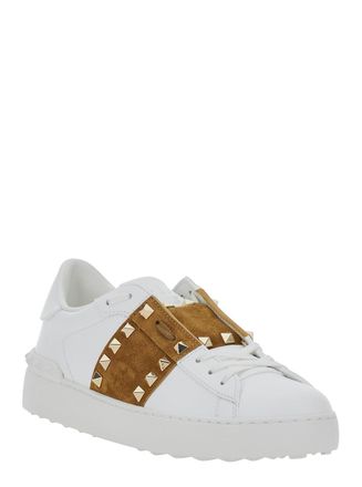 Valentino Garavani Womens Sneakers Rockstud Untitled White Leather Calf Trainers