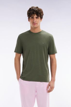 Eden Park T-shirt Manches Courtes Kaki Coupe Droite
