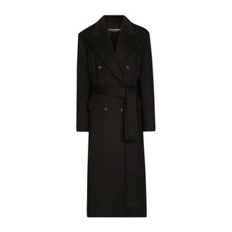 Dolce & Gabbana Zweireihiger Mantel - - Coats - Damen - Schwarzk - S