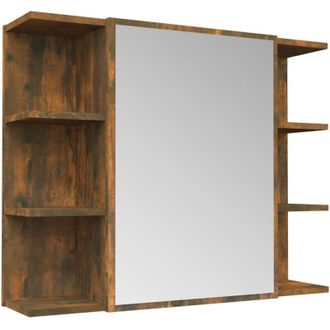 vidaXL Bad-Spiegelschrank R&auml;uchereiche 80x20,5x64 cm Holzwerkstoff Vidaxl
