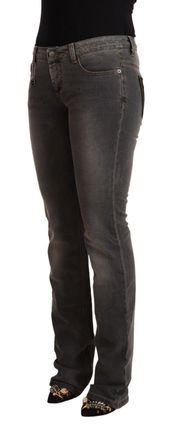 Costume National Womens Gray Washed Low Waist Straight Denim Jeans Cotton Elastane Clothing