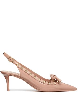 Valentino Garavani escarpins Rockstud Bow 60 mm à bride arrière - Rose