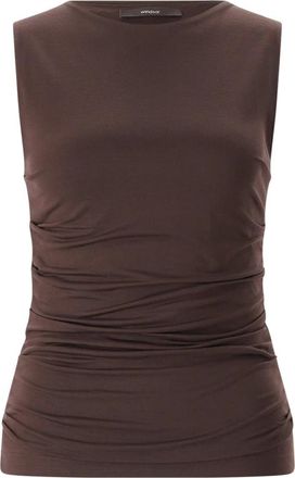 Windsor Femme, Tops, Brun, Taille: 42 FR Top sans Manches en Lyocell avec Fronces Lat&eacute;rales