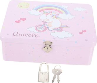 Lurrose Abschlie&szlig;bare Blechdose Mittlere Robuste Wei&szlig;blech aufbewahrungsbox mit Schloss Kompakte Schmuck Kleinteilebox f&uuml;r Tisch und Reise Leicht und Sicher R