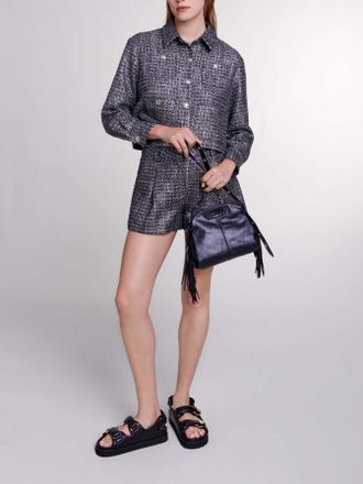 Maje Tweed-jacke - Silber - Gr&ouml;&szlig;e 38 - Maje