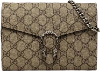 Gucci Portefeuille sur cha&icirc;ne Pre-owned - Femme - Pre-owned - Beige - Taille: ONE Size