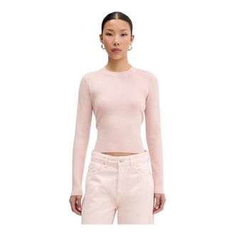 Vicolo Top Manches Longues C&ocirc;tel&eacute; &agrave; Nouer - Femme - Pulls - Rose - Taille: 42 FR