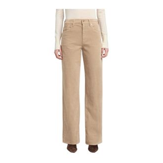 7 For All Mankind Femme, Pantalons, Beige, Taille: W24 Pantalon Droit C&ocirc;tel&eacute; Stovepipe
