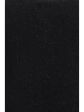 Rick Owens Mens Round Neck Sweater Black Alpaca; Other Fibres: Vicu&ntilde;a