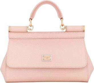 Dolce & Gabbana Femme, Sacs, Rose, Taille: ONE Size Sac Mini &agrave; Poign&eacute;e Sup&eacute;rieure Sicily en Cuir Dauphine