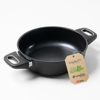 Squality Premium Sauteuse Pfanne 24 cm Doppelgriff - PFAS-freie Antihaft Pfanne aus D&auml;nemark | Ofenfest bis 260 &deg;C, induktionsgeeignet, ergonomisch geformt, f&uuml;