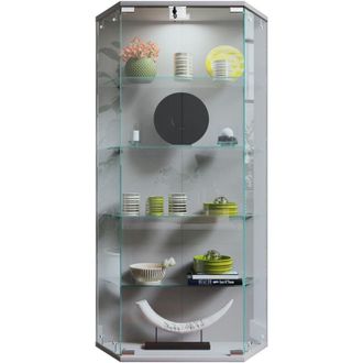 ebuy24 Vitrine murale Benila H. 114 x L. 83 x P. 17 cm Argent