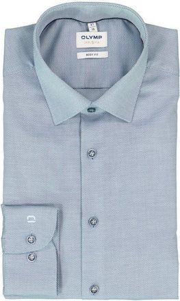 Olymp Herren Hemd blau Baumwoll-Stretch