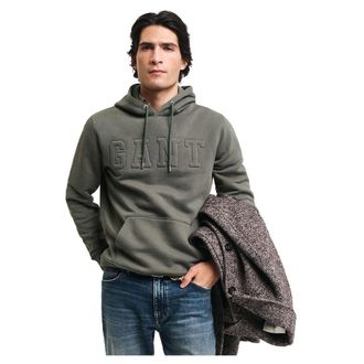 GANT Herren Embossed Sweat Hoodie Kapuzenpullover, Dark Earthy Green, S