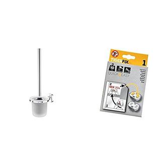 Tiger Ramos WC-B&uuml;rstengarnitur chrom, inklusive Tigerfix-Klebesystem zum Befestigen ohne Bohren